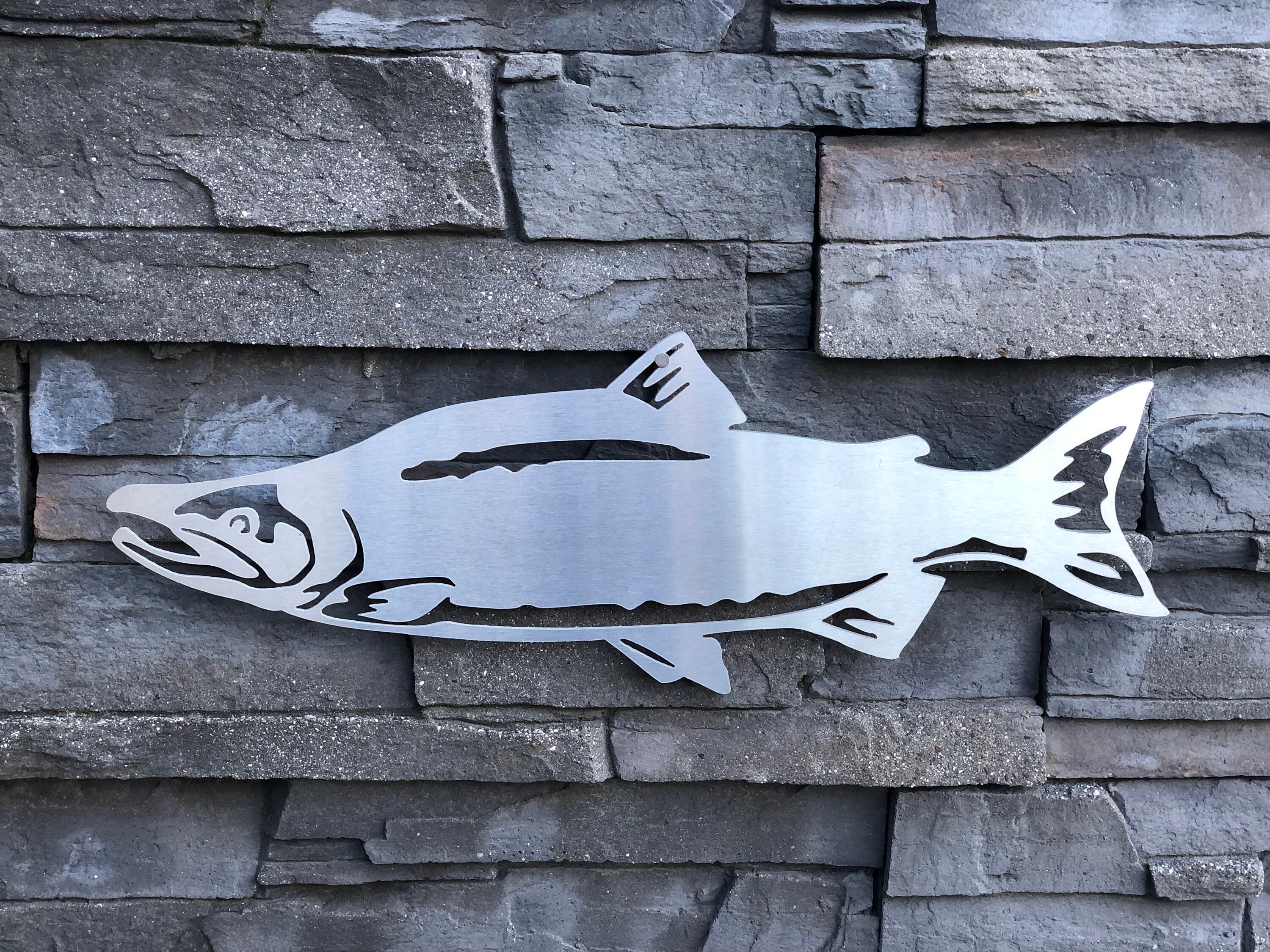 Metal Art Salmon Metal Wall Decor Fish Metal Art Gift for Fisherman ...