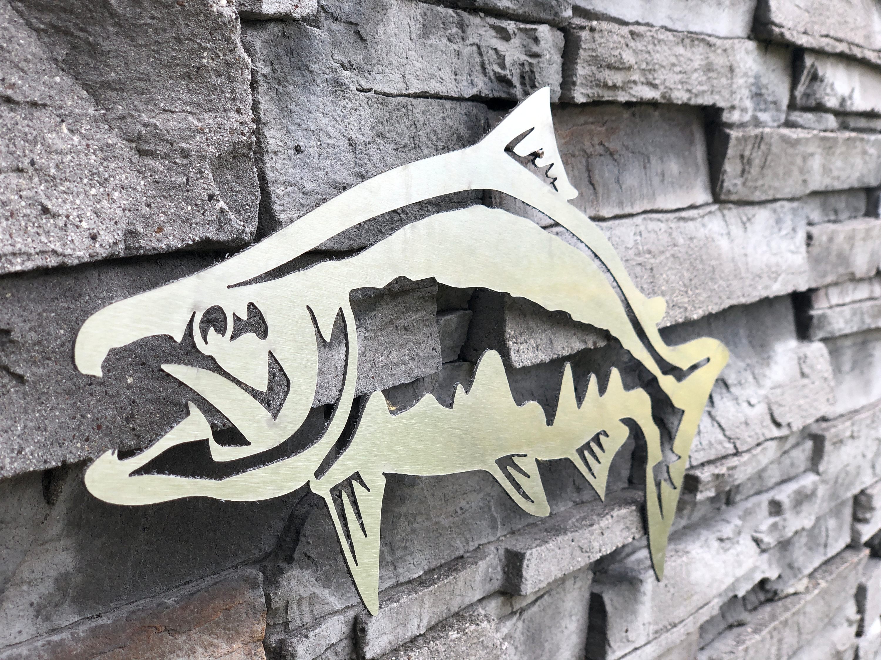 Metal Art Coho Silver Salmon Metal Wall Decor Fish Metal Wall Art Gift ...