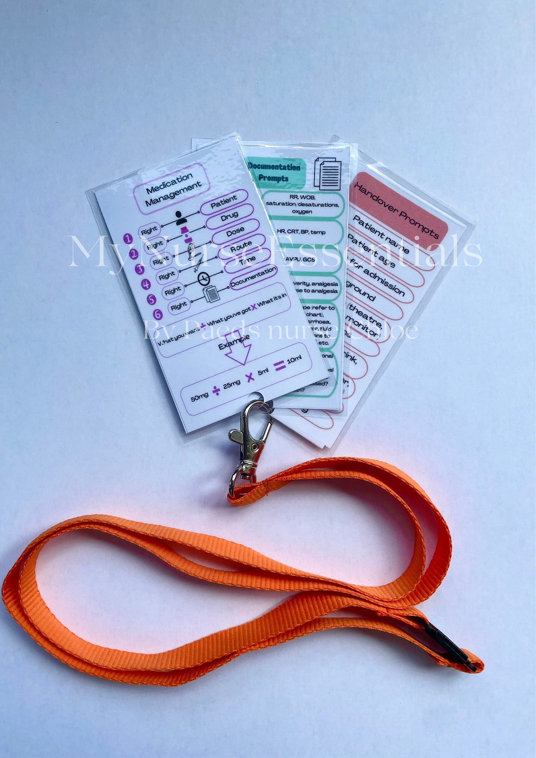 Nurse Student Nurse Lanyard Cards Flashcards Bundle Medication ...