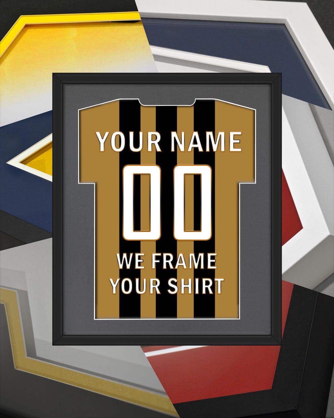 FRAMING MY SHIRT in Solid Wood Jersey Frame With 2 Passepartout - Etsy