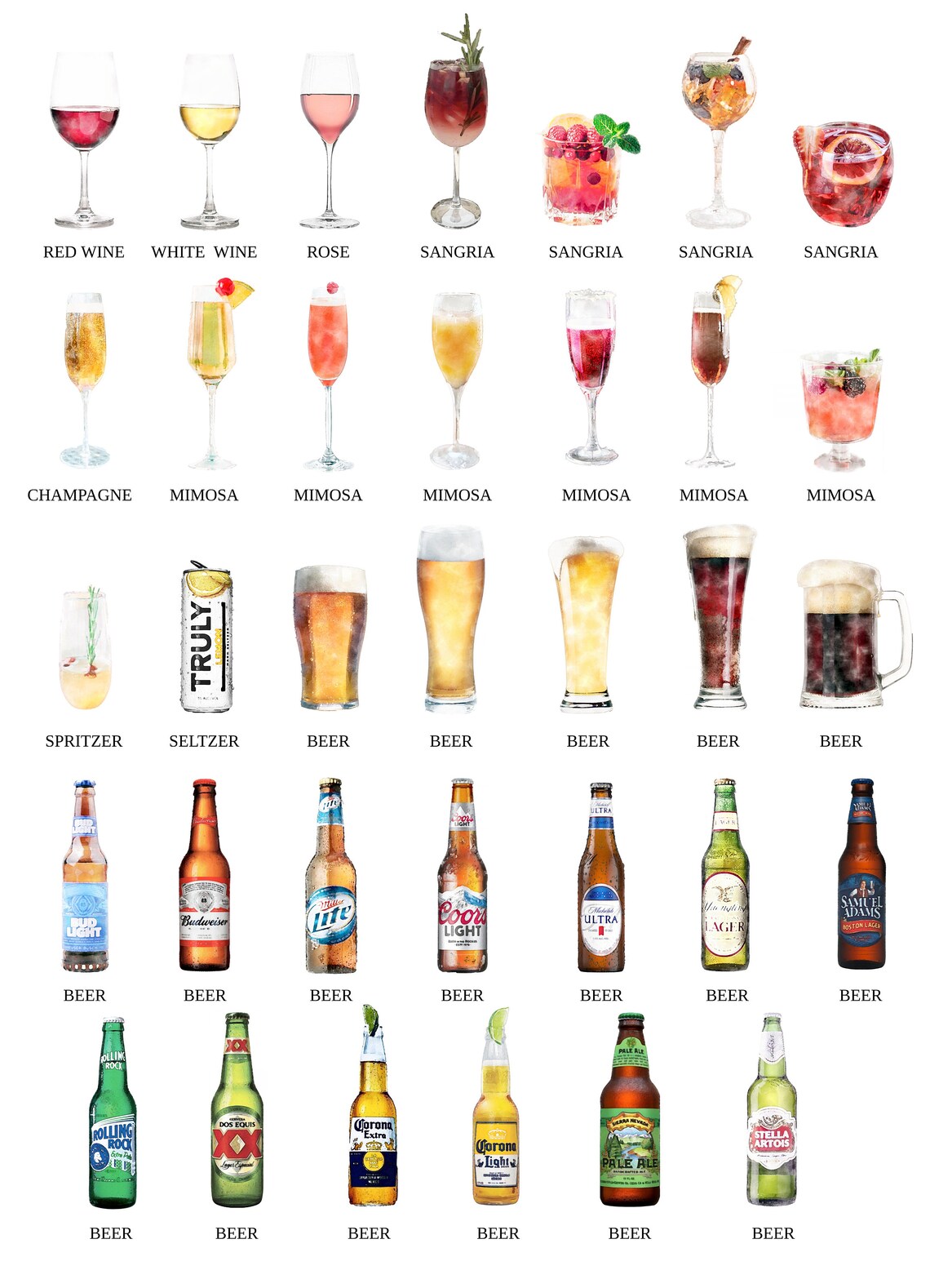 HEATHER Signature Drink Sign Template, Printable Signature Drink Sign ...