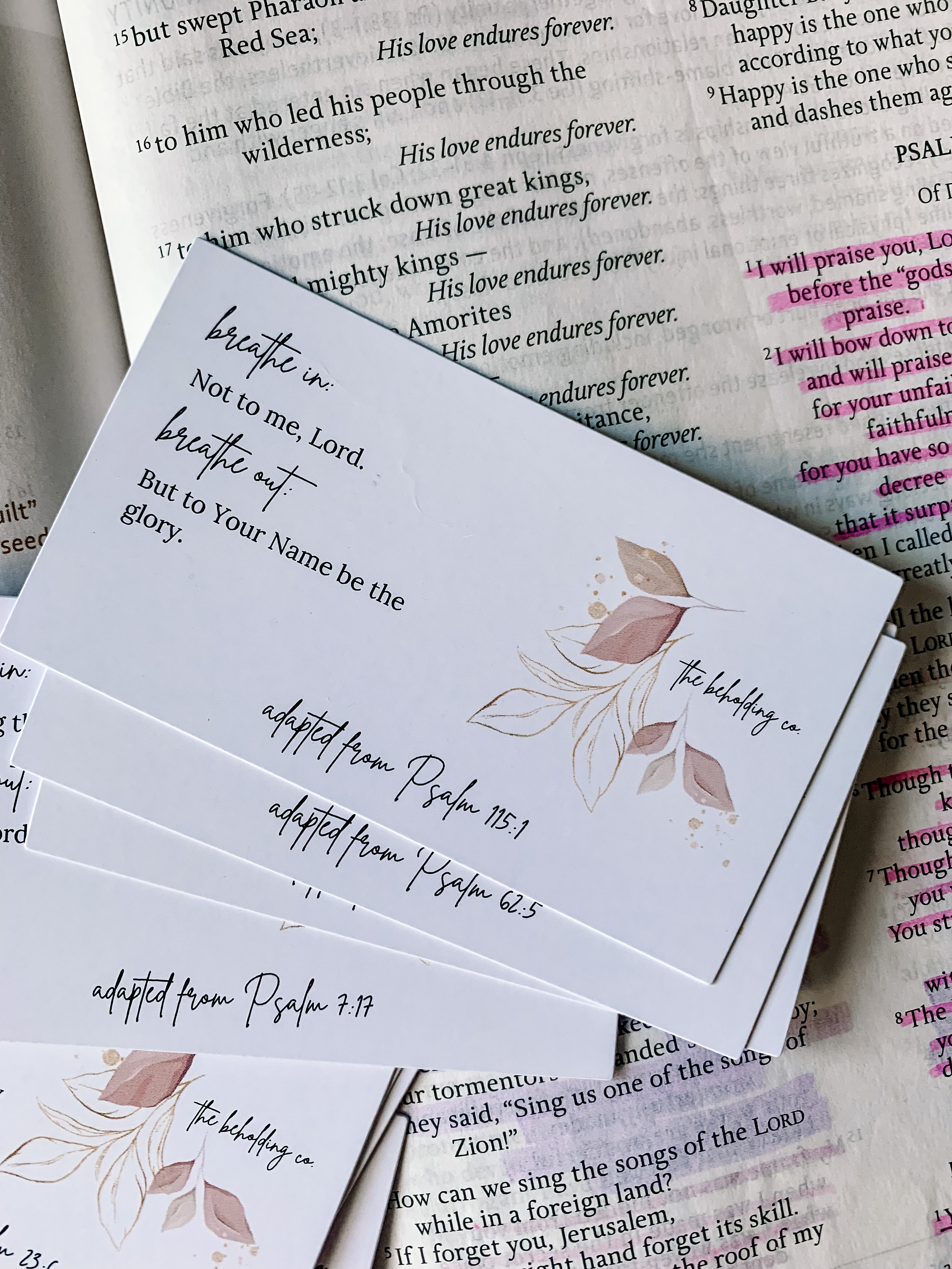 Breath Prayer Cards From the Psalms for Praise & Gratitude - Etsy