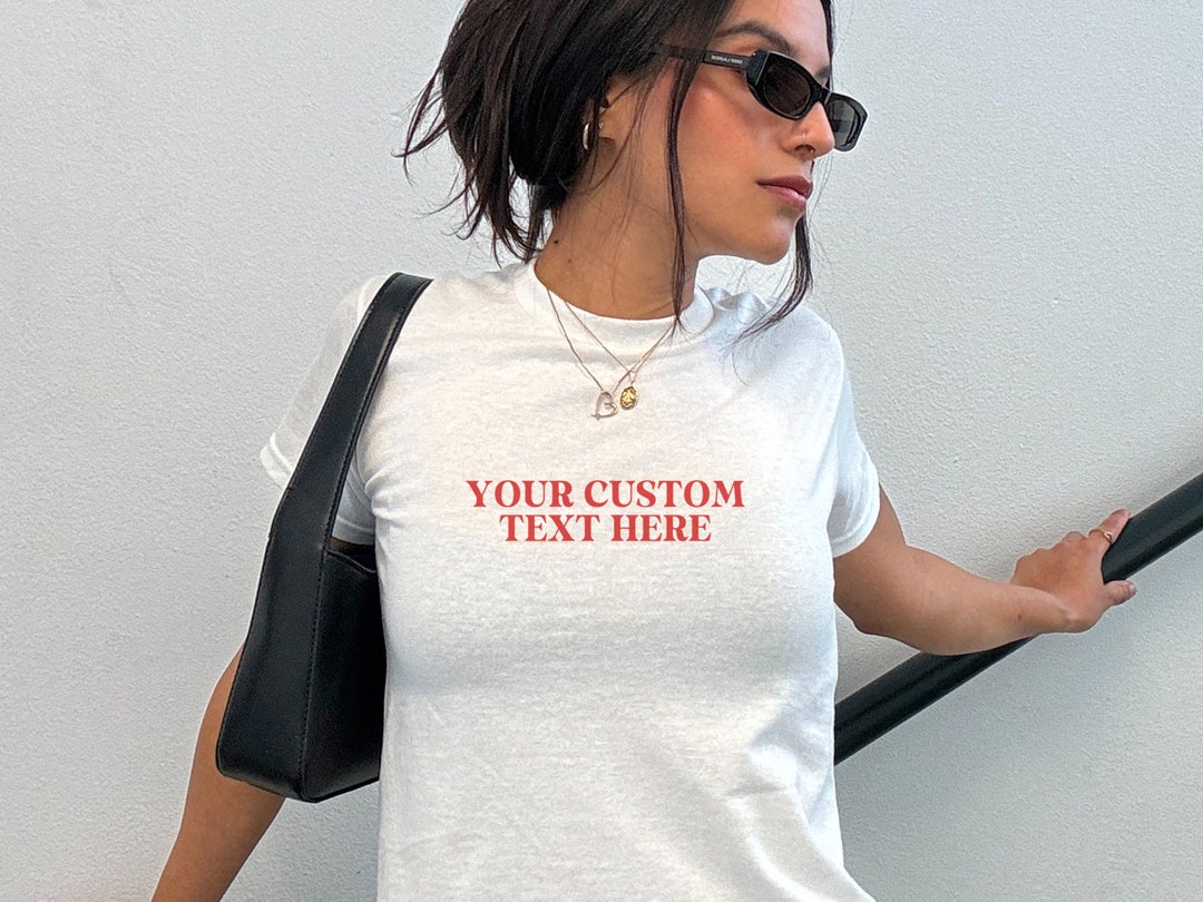 Custom Text Baby Tee, Y2k Crop Top, Y2K Clothing, Graphic Baby Tee ...