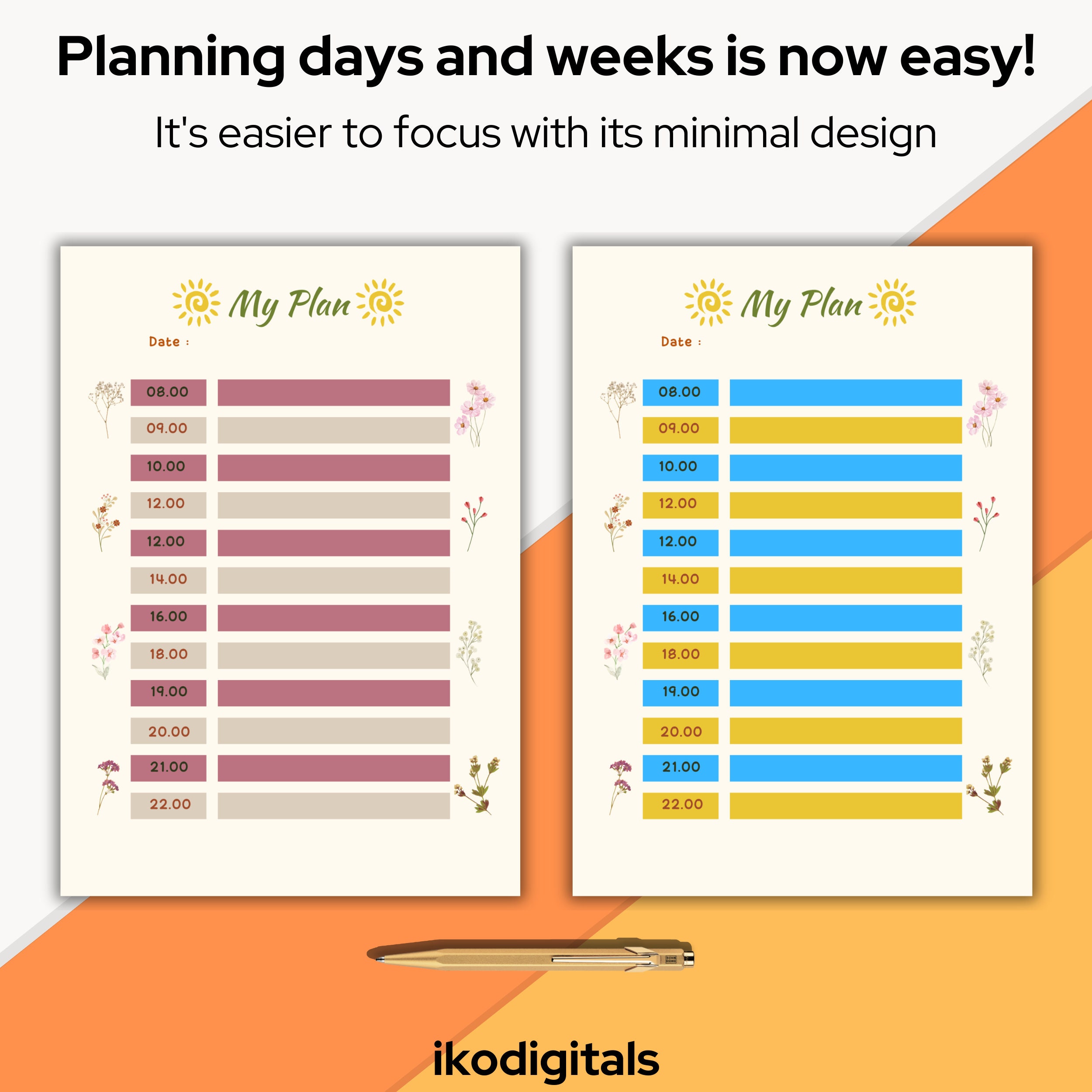 Daily Activity Planner Digital Printable Planner Work From - Etsy
