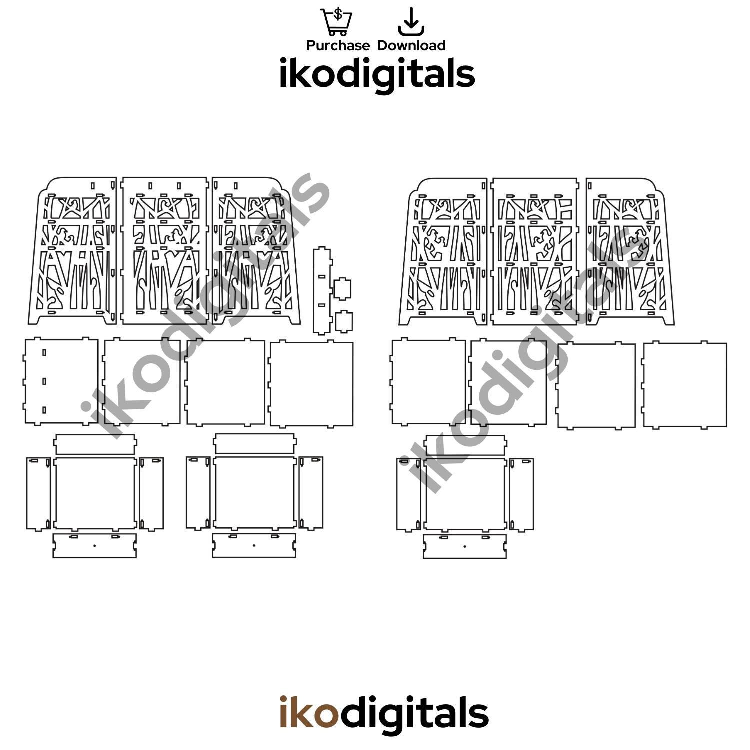 Laser Cut Bedside Table CNC File: Modern Nightstand Template (digital ...
