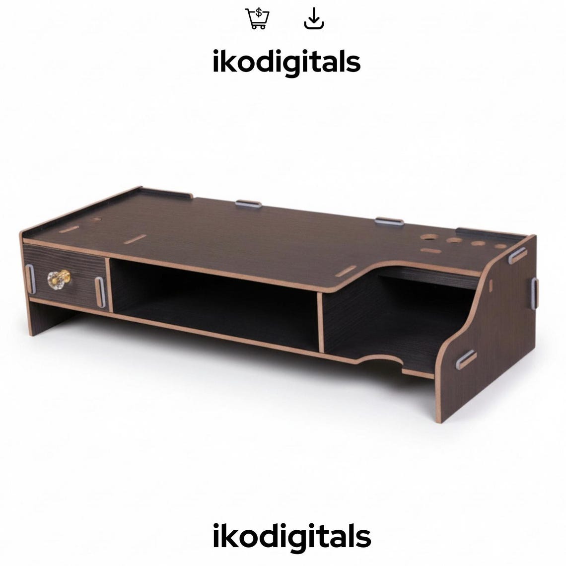 Laser Cut Computer Monitor Stand Riser Wood Office Desktop Organizer - Etsy