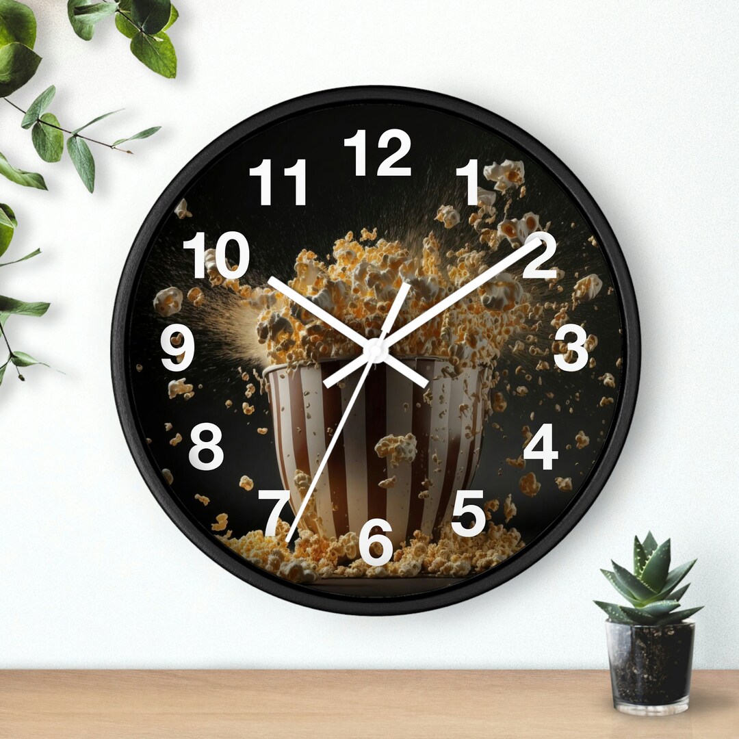 Popcorn Explosion Movie Room & Home Theater Wall Clock - Etsy