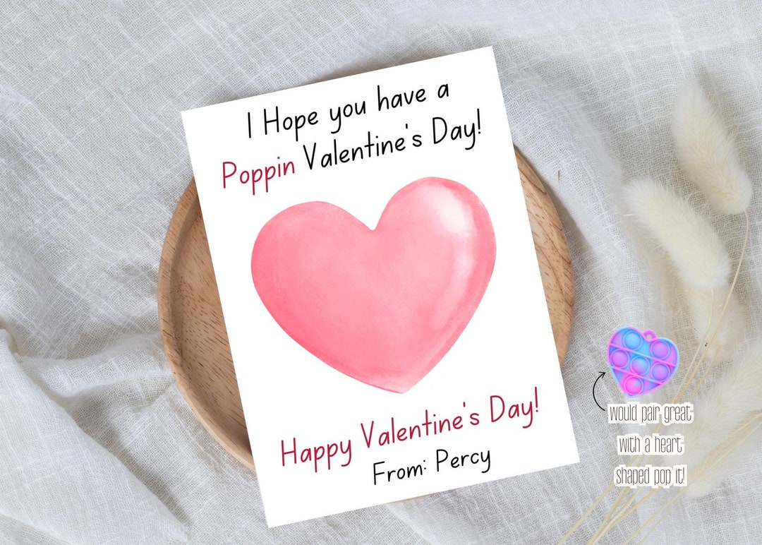 I Hope You Have a Poppin' Valentine Day Card Template Valentine's Day ...