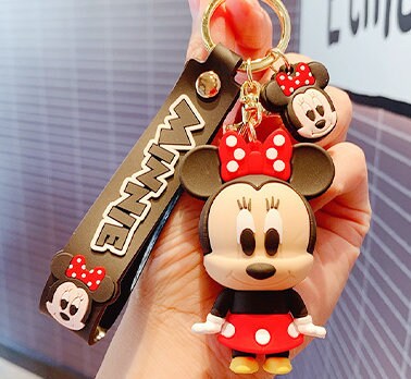 Mickey Mouse or Minnie Mouse Keychain 3D - Etsy