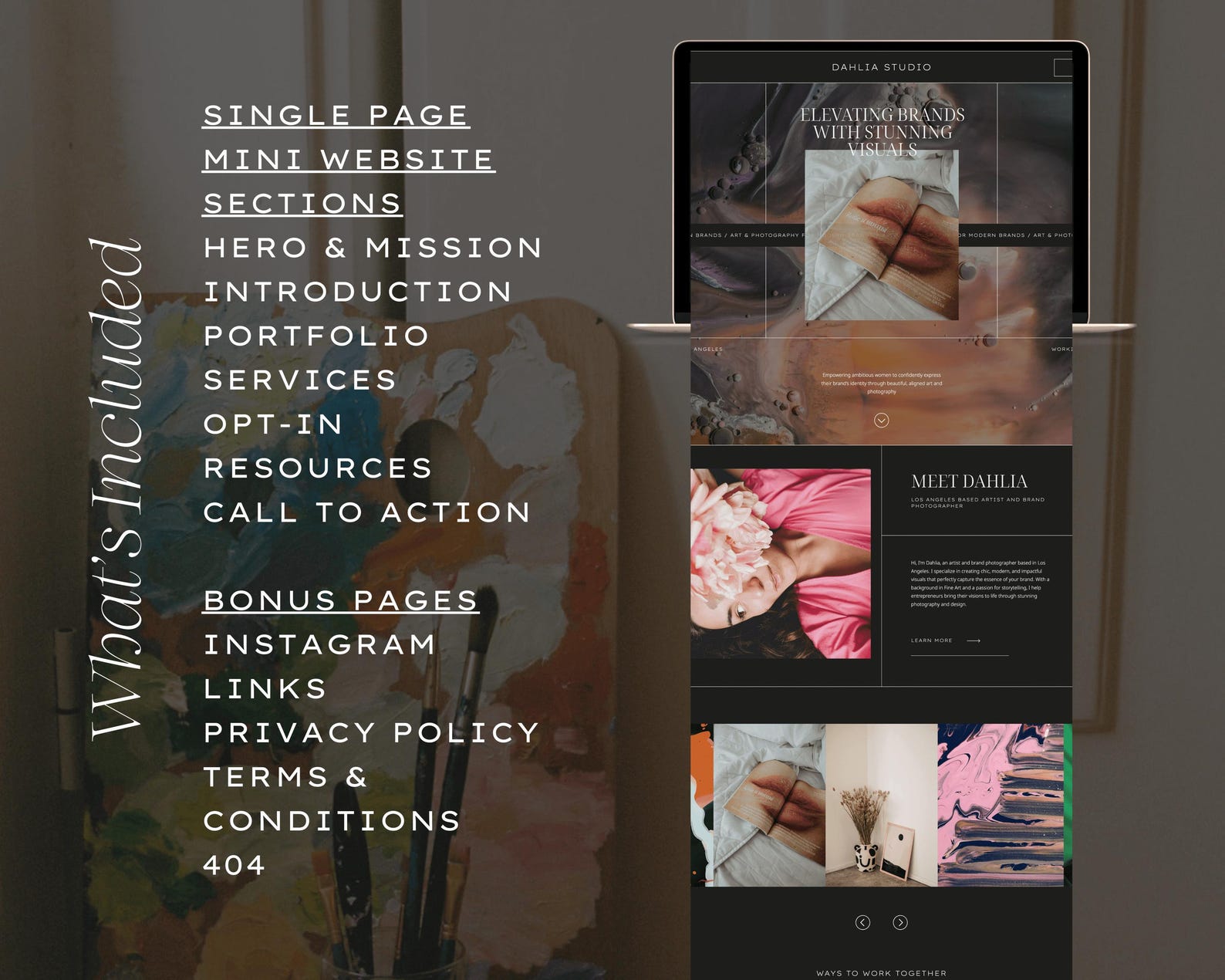 Showit Mini Website Template for Artists, Influencers, and Service ...