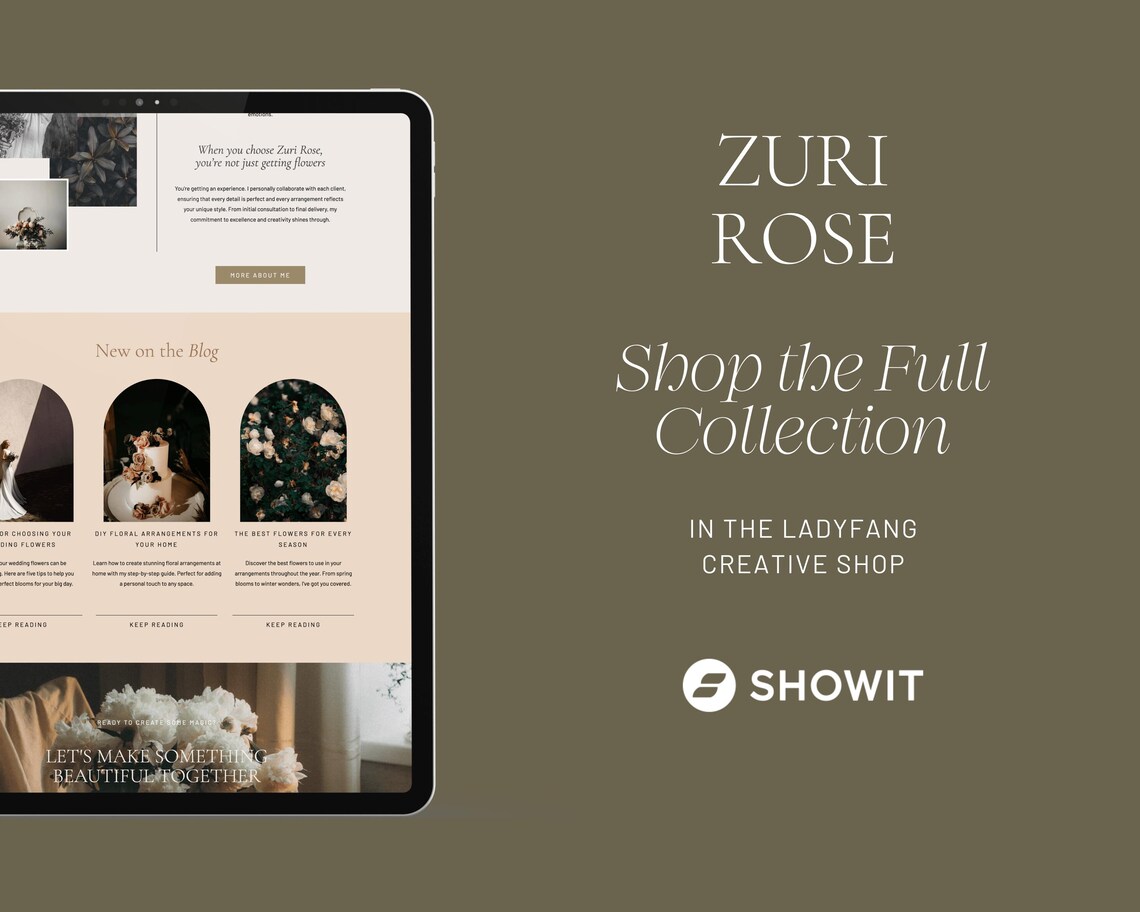 Showit Website Template for Floral Designers | Feminine Service-based ...