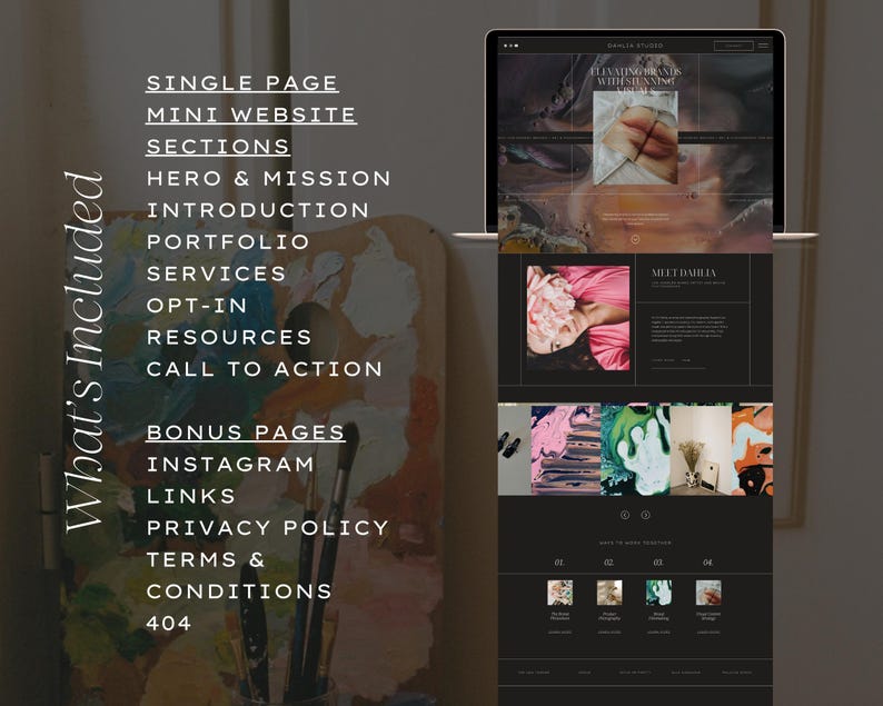 Showit Mini Website Blog Template Artists, Influencers, and Service ...