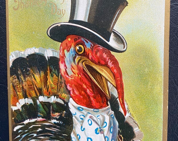 Rare Vintage German Tuck's Thanksgiving Postcard Anthropomorphic Turkey ...
