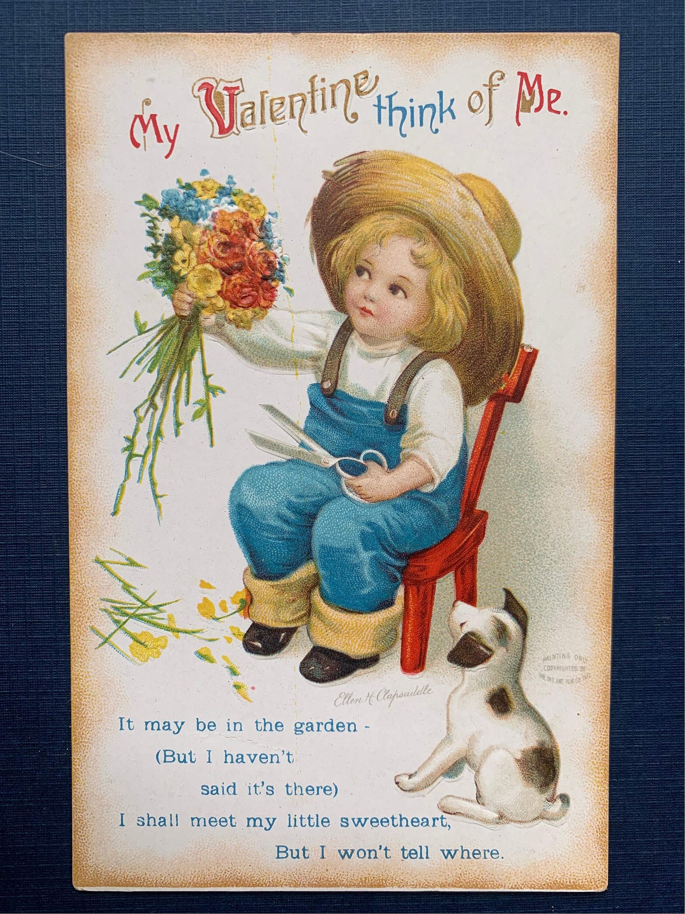 EXC Antique Signed Ellen Clapsaddle Valentine's Day Postcard Young ...