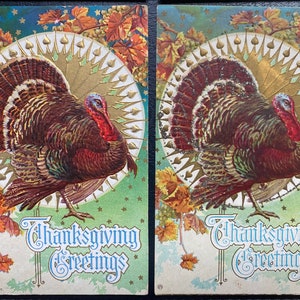 SET of 4 Rare Vintage 1910 German Thanksgiving Greetings Postcard ...