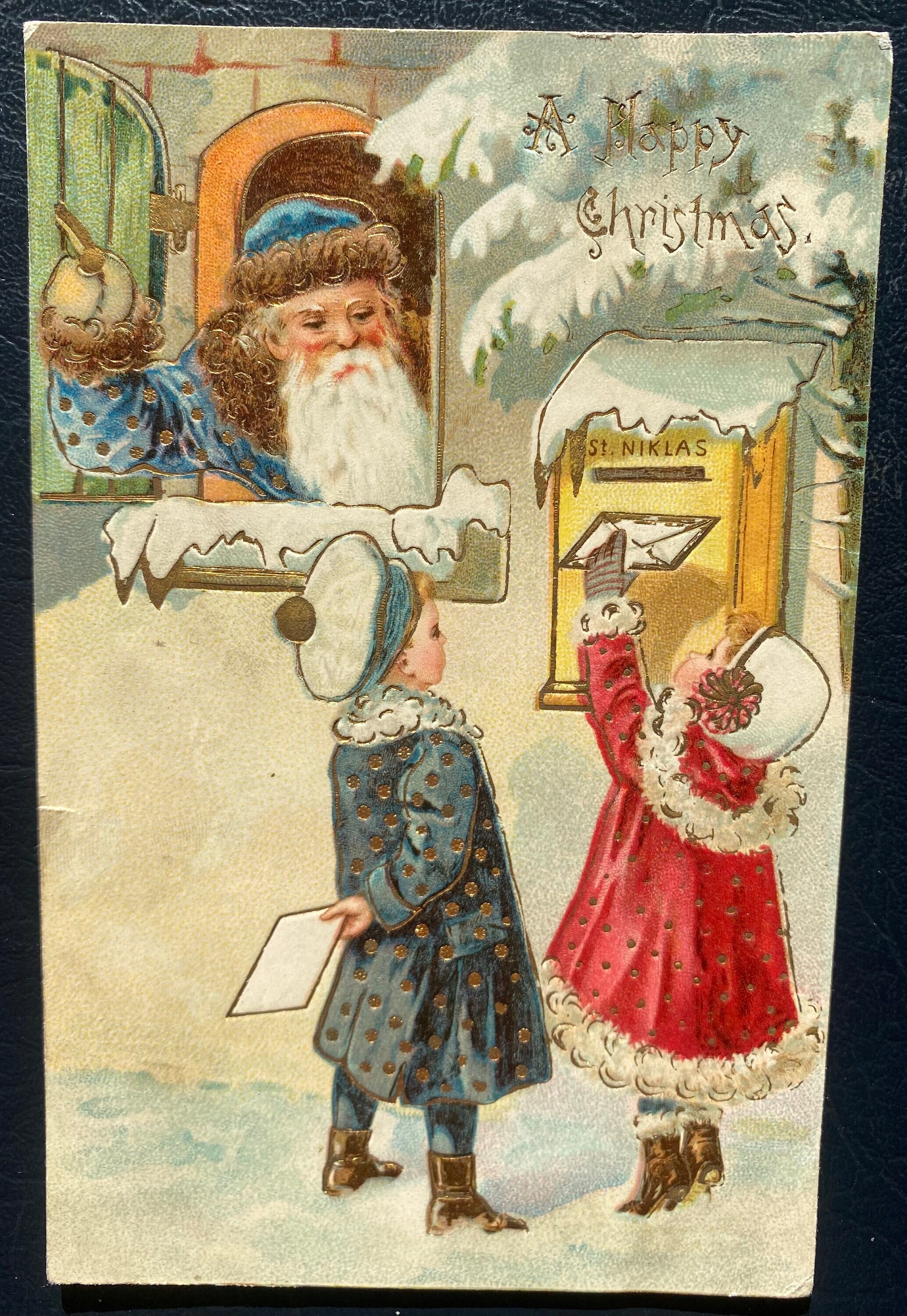 Vintage 1906 Rare Christmas Postcard Kids Send Letter to Santa ...