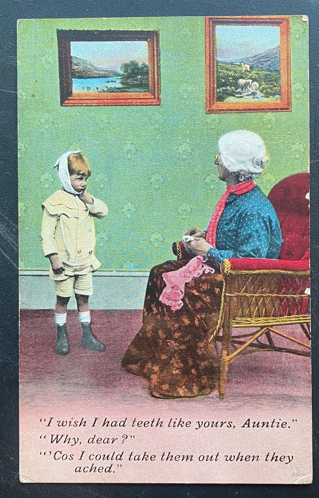 Rare Vintage 1910 England Bamforth & Co Postcard Funny Young Victorian ...