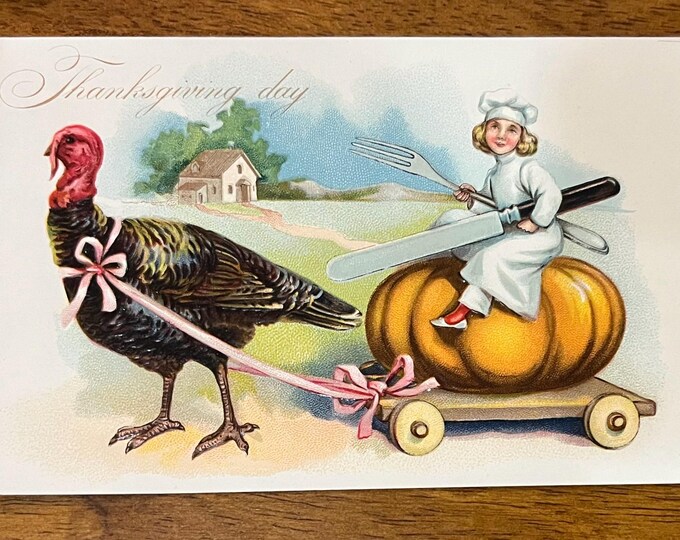 VGC Rare Vintage German Tuck's Thanksgiving Postcard Anthropomorphic ...