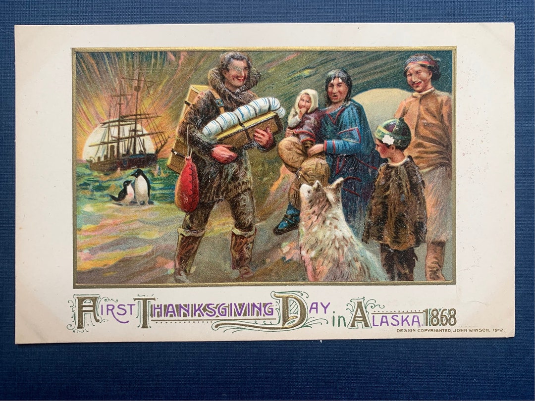 VGC Vintage German John Winsch Thanksgiving Day Alaska 1868 Postcard ...