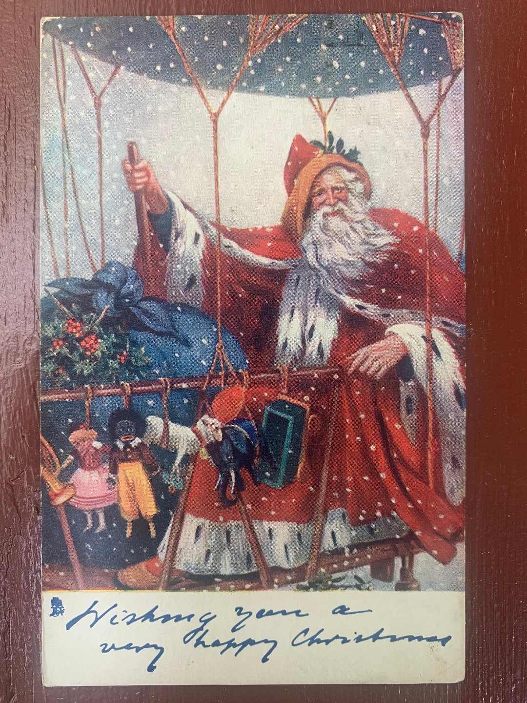 GC Vintage Tuck's Post Card Santa Claus Hot Air Balloon Delivers ...