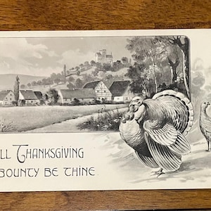 VGC+ Rare Vintage German Thanksgiving Postcard Big Turkey & Baby Farm ...
