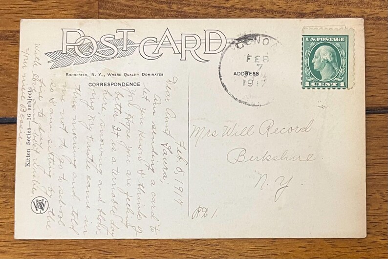 GC Rare Vintage 1917 Postcard Cute Funny Joke Outdoor Cat Hunting Bird for Dinner Rhyme Poem ...