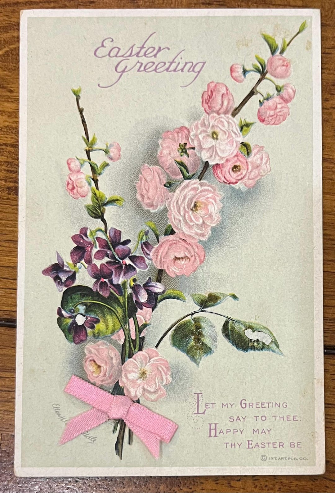 GC+ Rare Vintage 1917 Signed Clapsaddle Easter Postcard Real Textured ...
