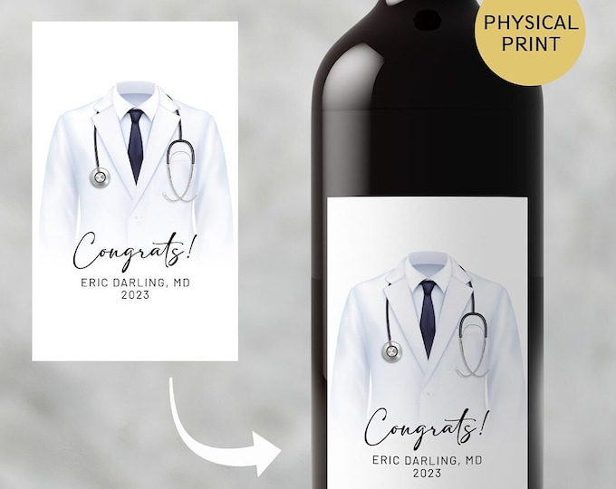Doctor Graduation Medical School Wine Label, Champagne Label, Doctor ...