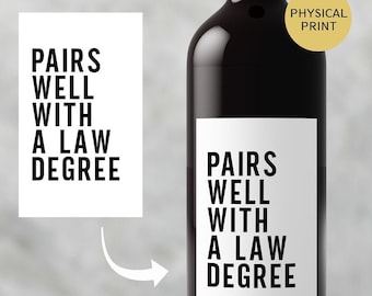 Law School Graduation Gift, Law Degree Whiskey Label, Bar Exam Gift ...