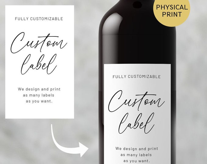 PRINTED Custom Wine Bottle Label, Personalized Wine Label, Your Image ...