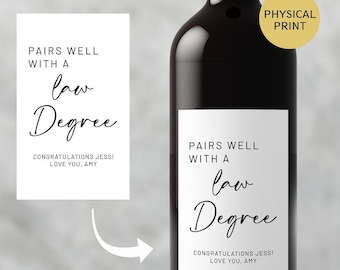 Law School Graduation Gift, Law Degree Whiskey Label, Bar Exam Gift, Female Lawyer Gift, Lawyer ...
