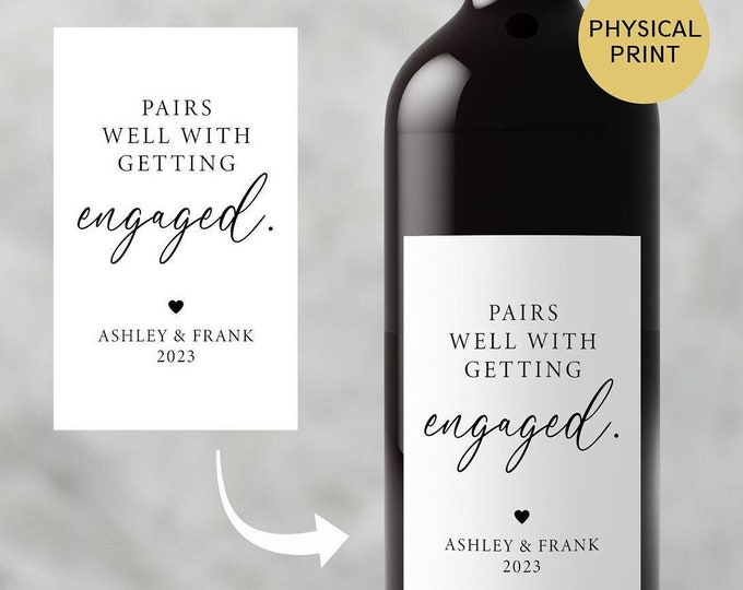 Personalized Engagement Wine Label, Pairs Well With Getting Engaged ...