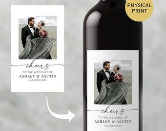 PRINTED Photo Wine Bottle Label, Personalized Wine Label, Custom ...