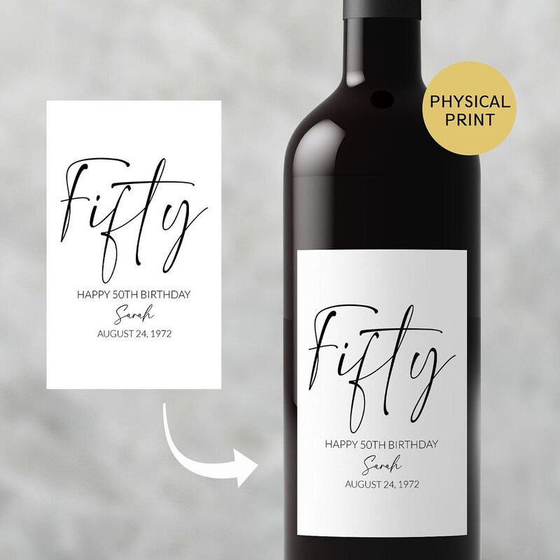 50th Birthday Labels - Etsy