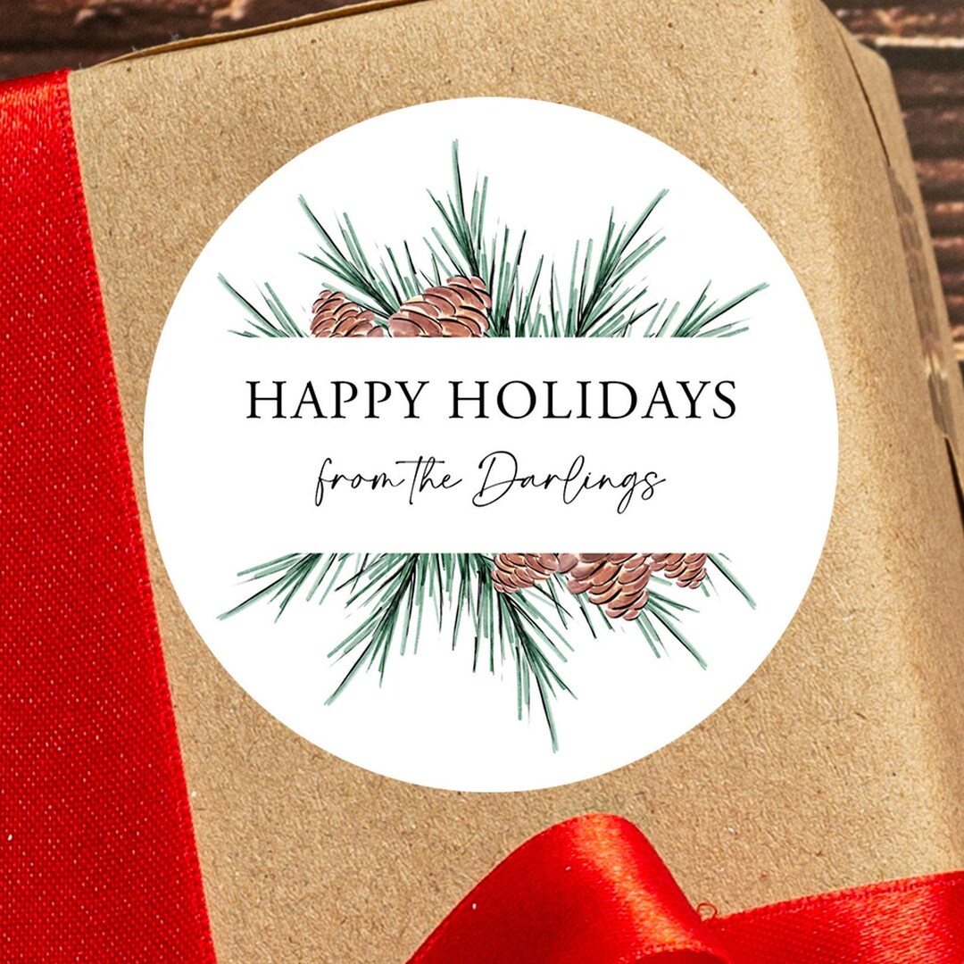 Christmas Stickers, Custom Christmas Stickers, Happy Holidays Custom ...