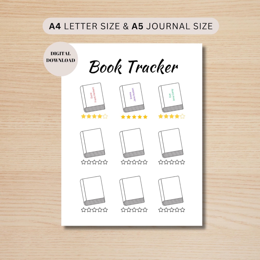 Book Tracker - PRINTABLE Journal Page, Book Journal, Reading Log ...