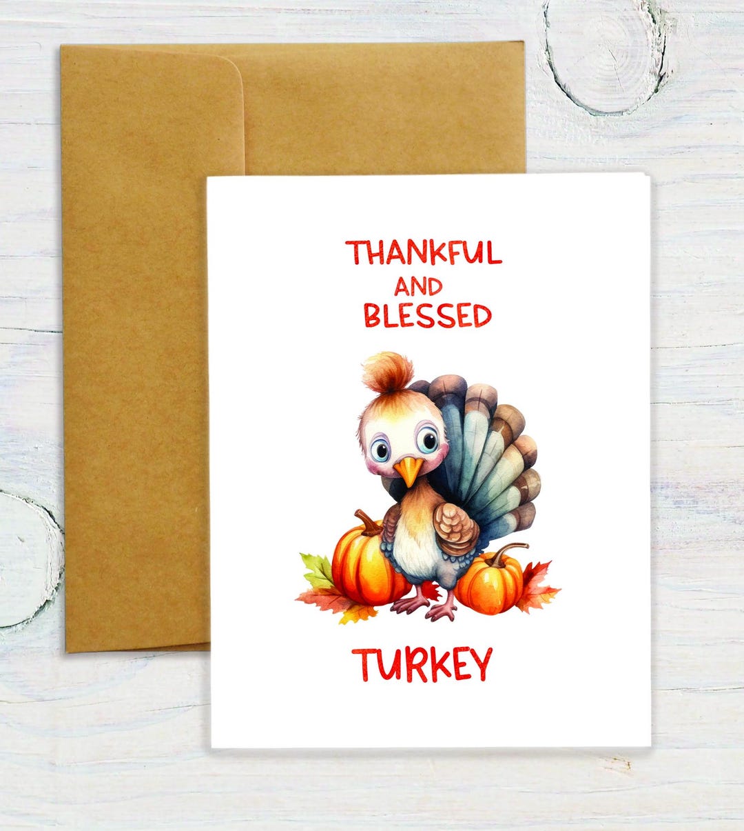 Thankful and Blessed Card, Thanksgiving Card Pack, Fall Card Pack ...