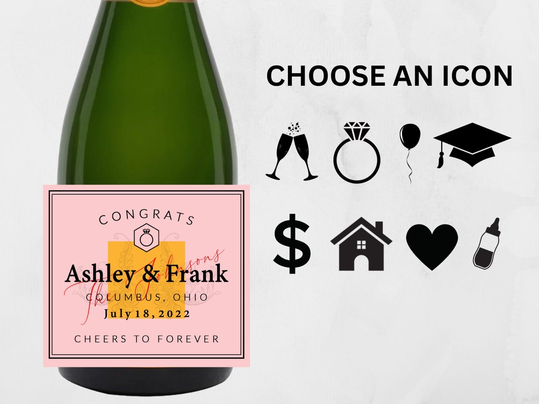 Custom Champagne Label, Personalized Champagne Bottle Label for ...