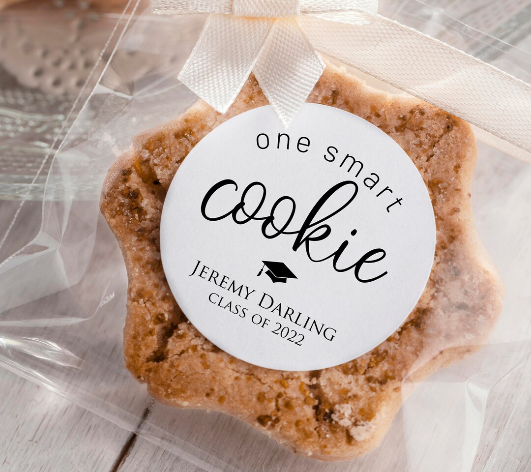 One Smart Cookie Favor Sticker, Minimalist Sticker, Graduation Favor ...