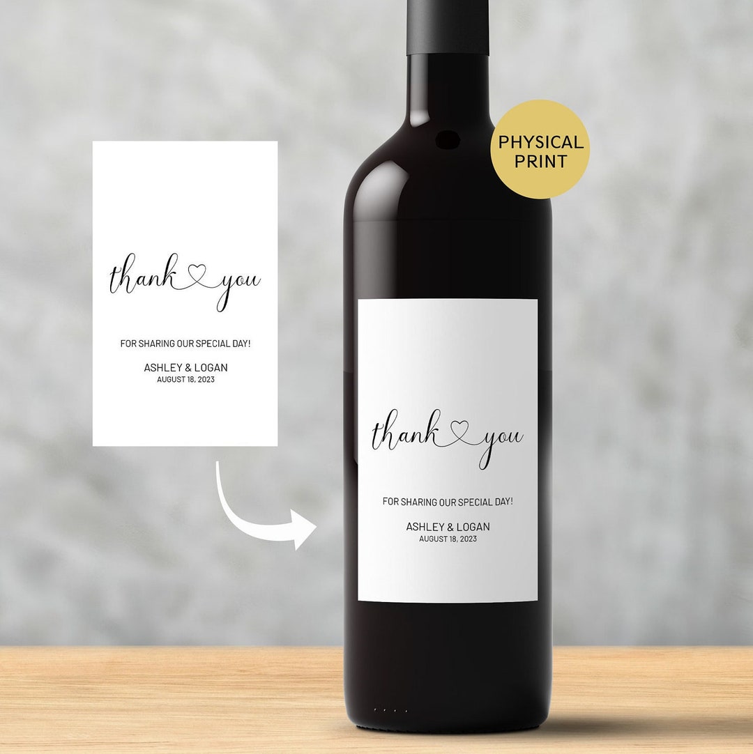 Wedding Thank You Script Wine Label, Engaged Wine Label, Engagement ...