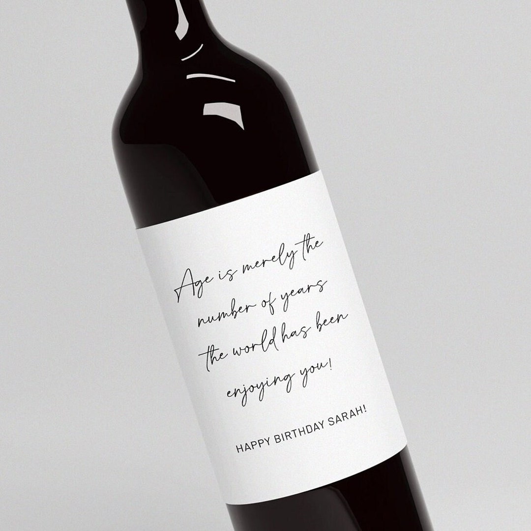 Custom Birthday Wine Labels, 60th Birthday Wine Label, 50th Birthday ...