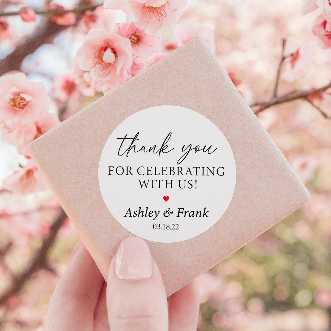 Wedding Favor Stickers, Personalized Wedding Favor Stickers, Thank You ...