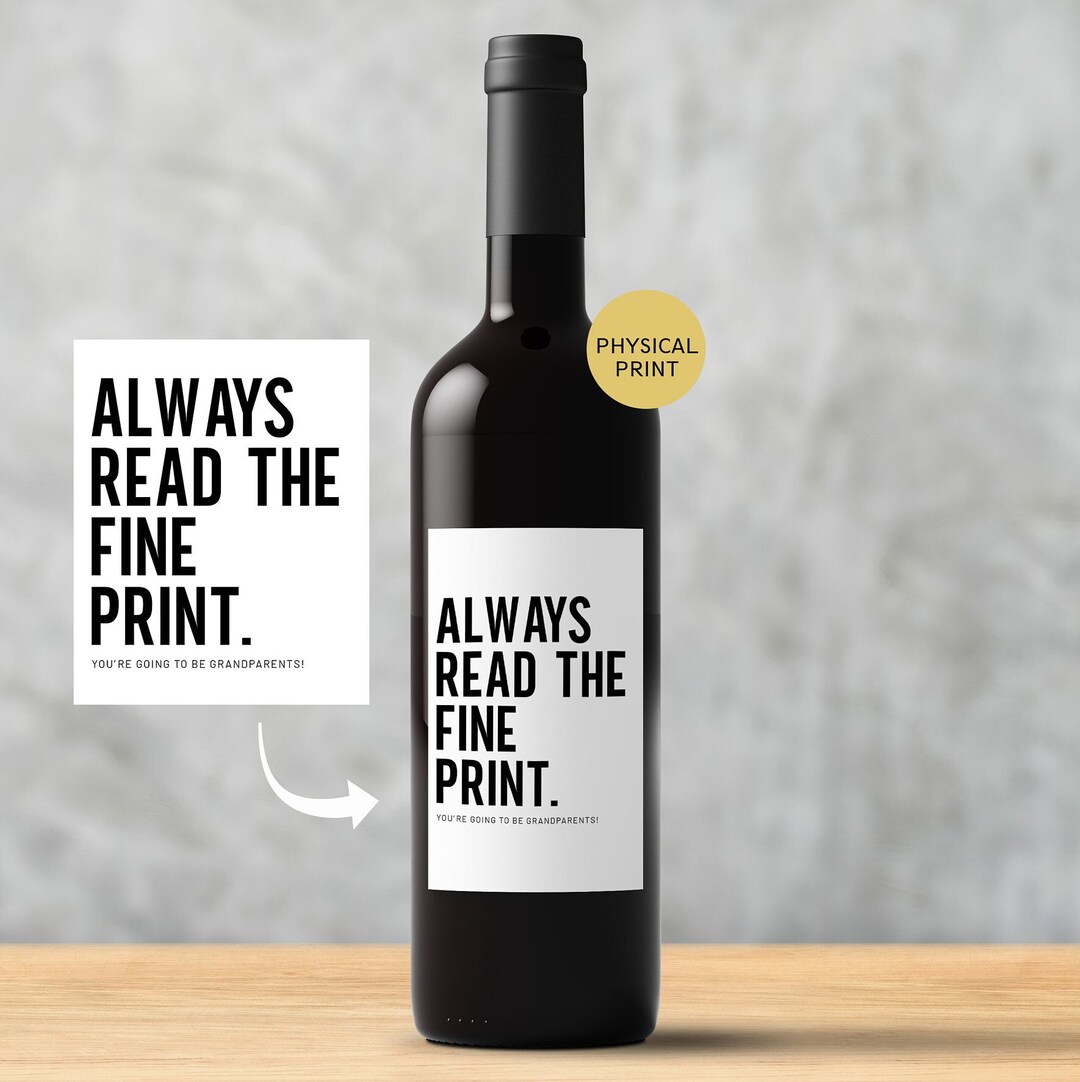 PRINTED Wine Bottle Label, Baby Announcement Wine Labels | Personalized ...