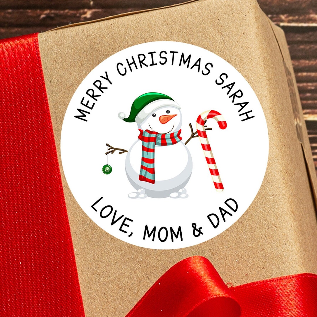 Christmas Stickers, Custom Christmas Stickers, Personalized Snowman ...