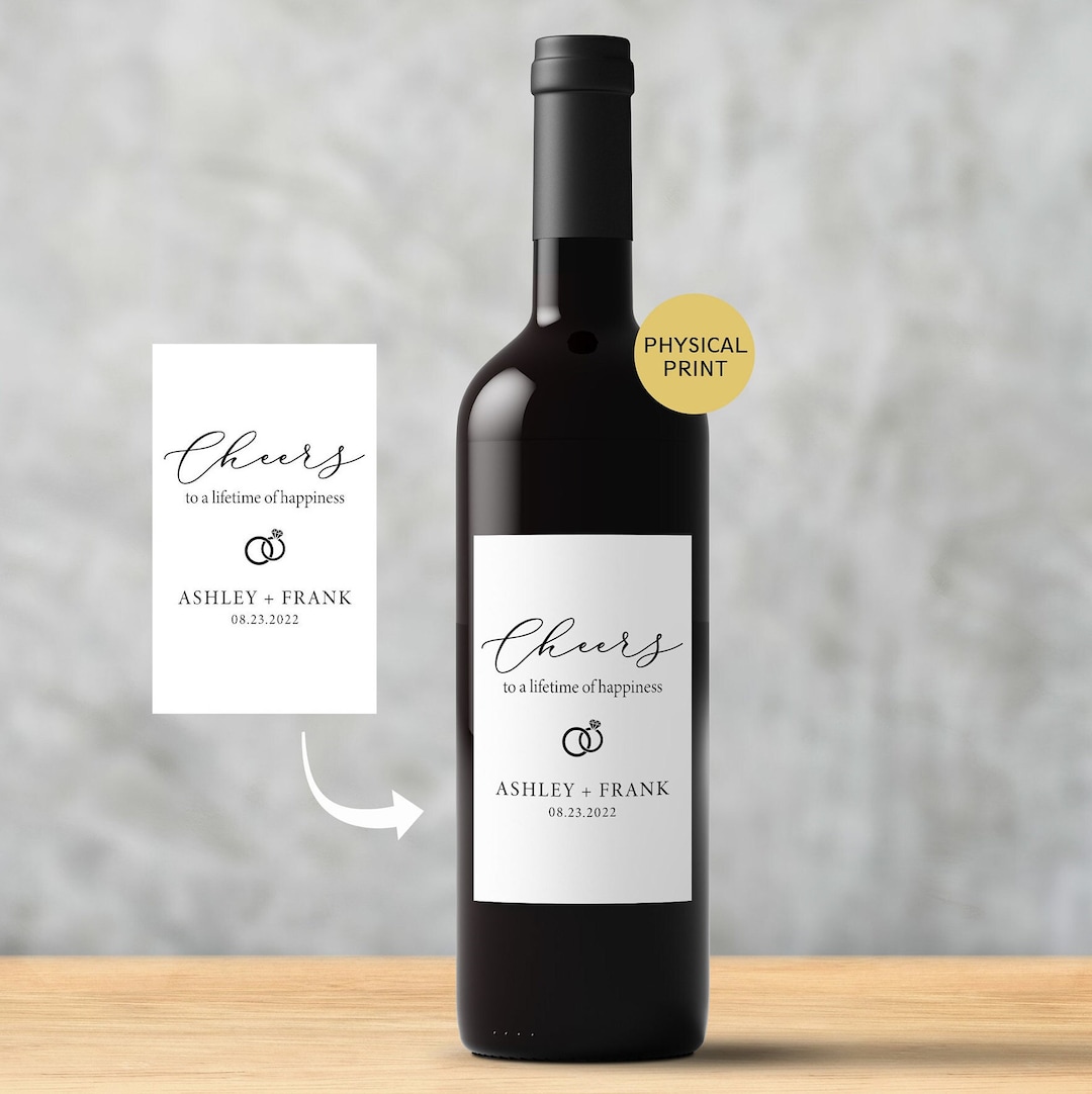 Personalized Wine Label, Custom Wedding Wine Label, Wine Gift, Engaged ...