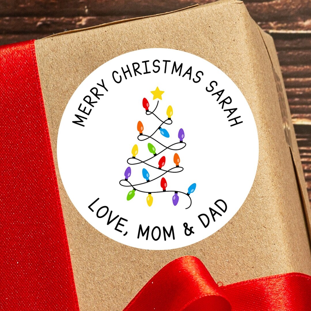 Christmas Stickers, Custom Christmas Stickers, Personalized Merry ...