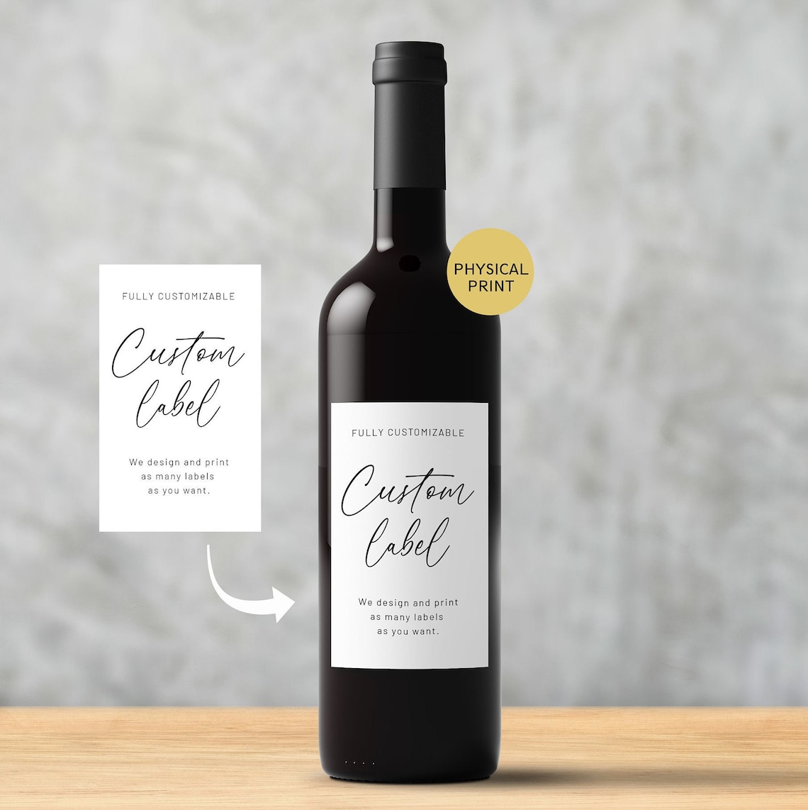 PRINTED Custom Wine Bottle Label Personalized Wine Label - Etsy
