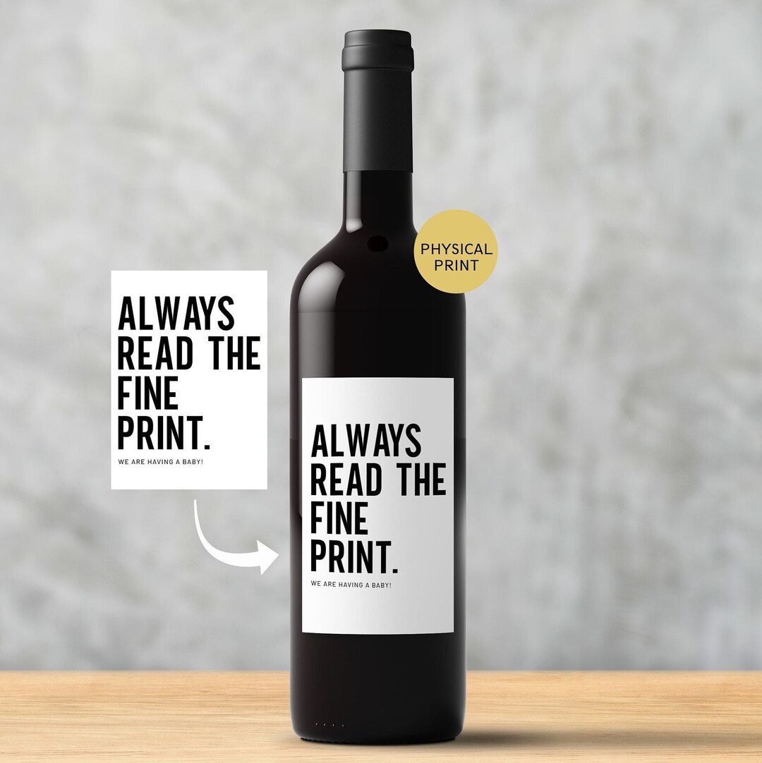 PRINTED Wine Bottle Label, Baby Announcement Wine Labels | Personalized ...