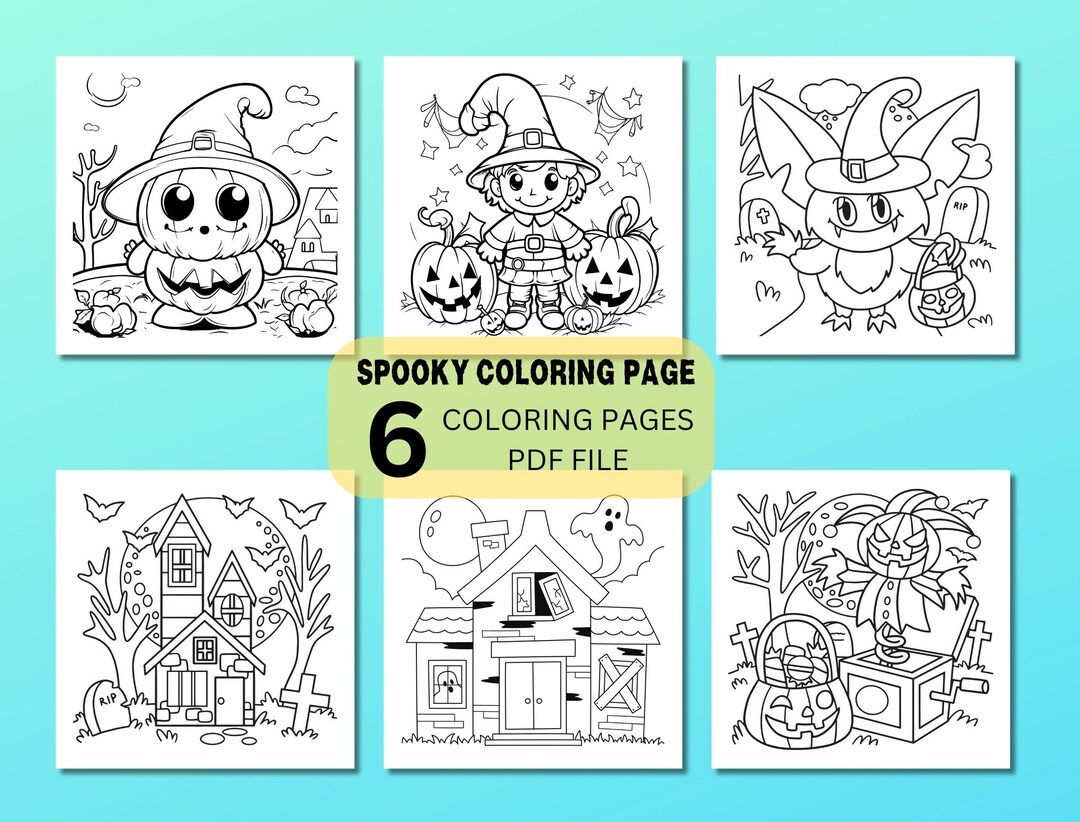 Halloween Bold and Easy Coloring Pages, Spooky Cutie, Adorable Creepy ...