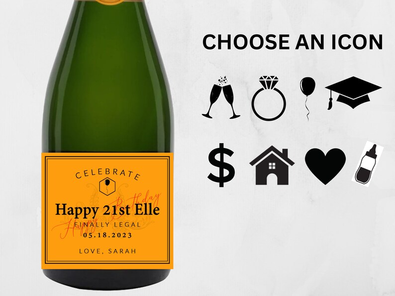 Custom Champagne Label Champagne Bottle Labels Mini - Etsy